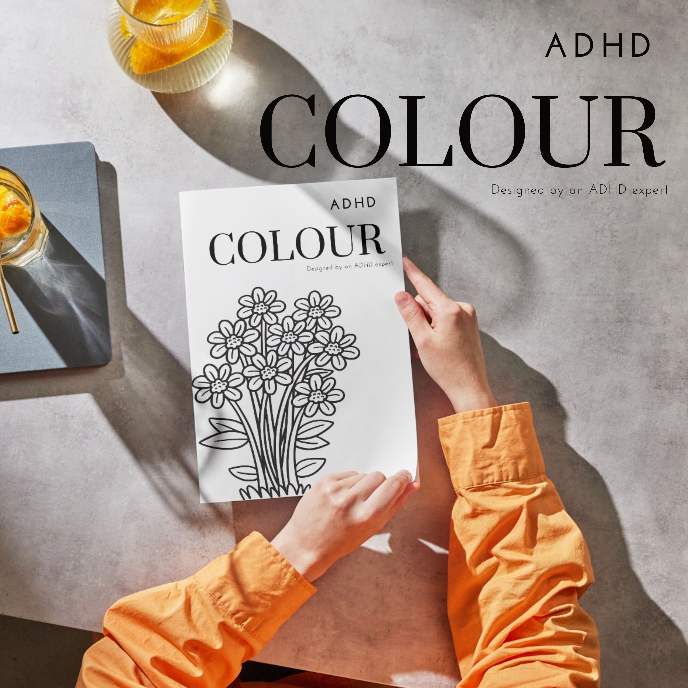 ADHD Coloring Book, Colouring Book, Flower Colouring Book, Flower ...