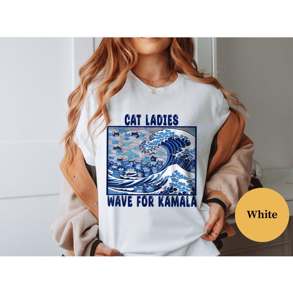Blue Wave Cat Shirt - Etsy