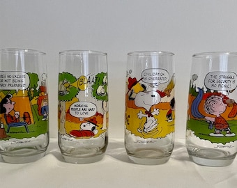 3 Vintage Mcdonalds Camp Snoopy Glasses, Peanuts Glasses - Etsy