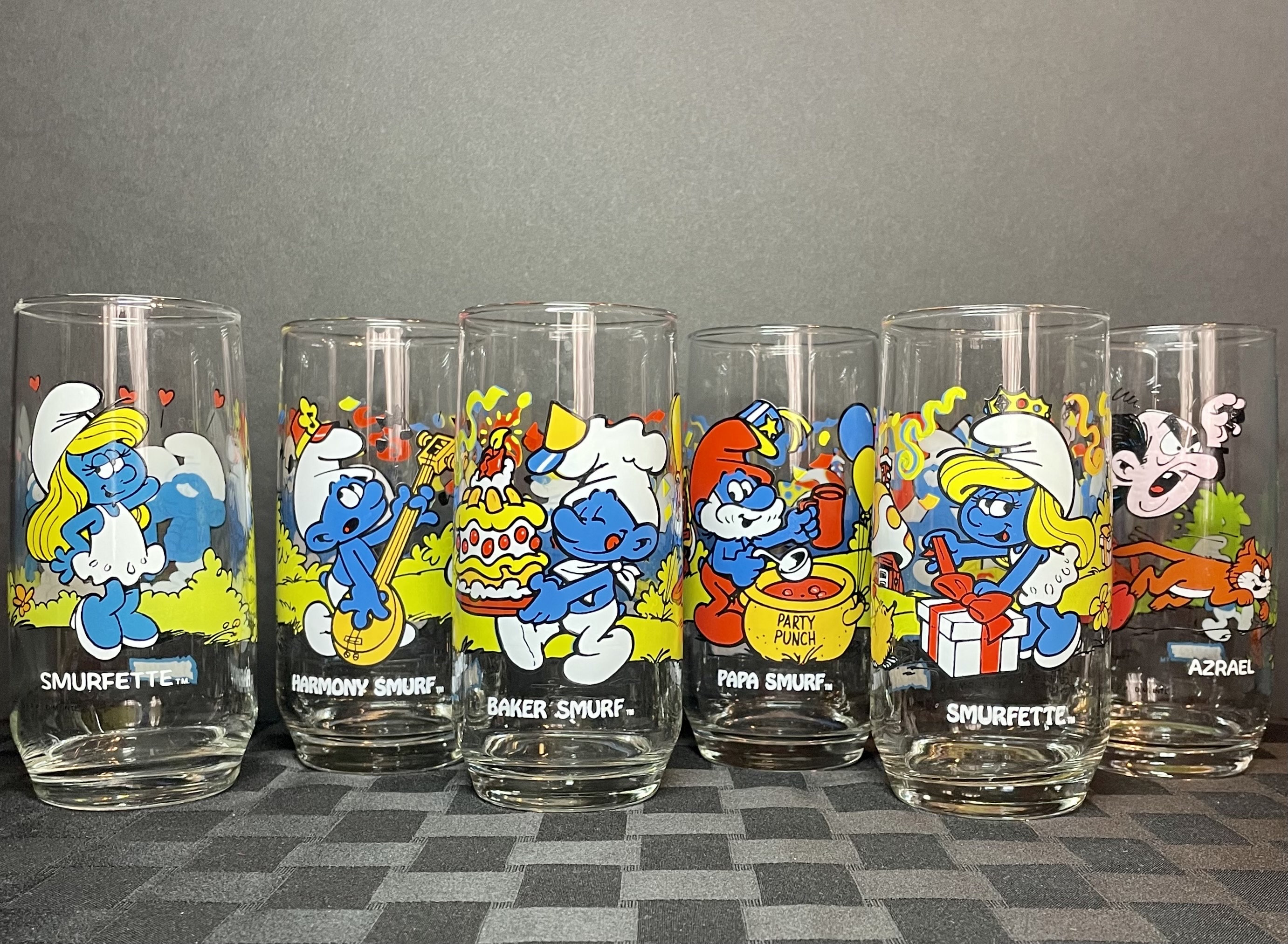 Restocked-vintage Smurfs 1980s Character Collectible Glasses Vintage ...