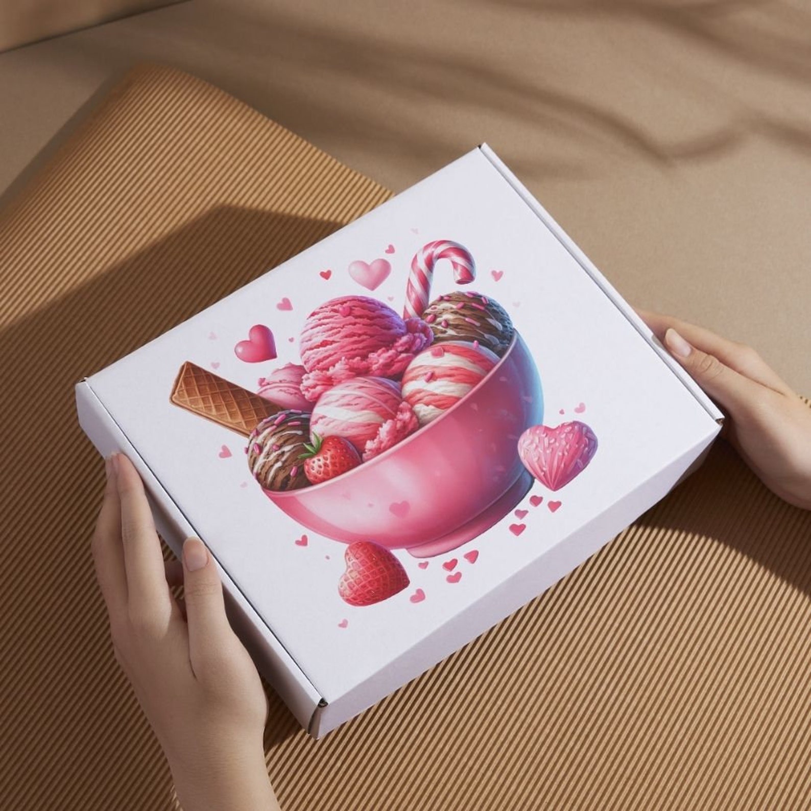 Watercolor Valentines Day Ice Cream Clipart, 25 PNG Ice Cream for ...