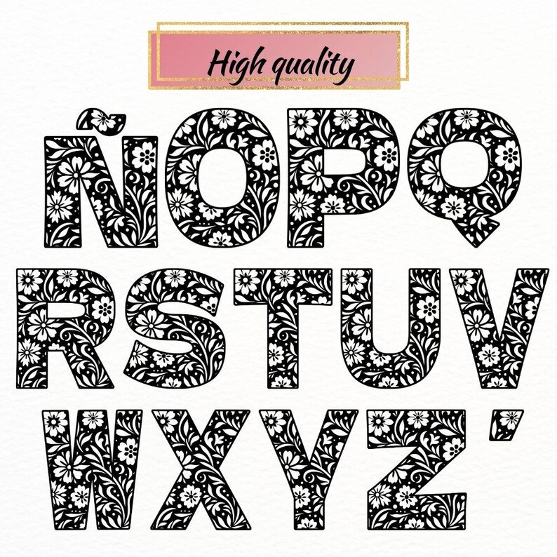Alfabeto de Papel Picado (PNG, SVG, DXF, EPS), Clipart del Cinco de ...