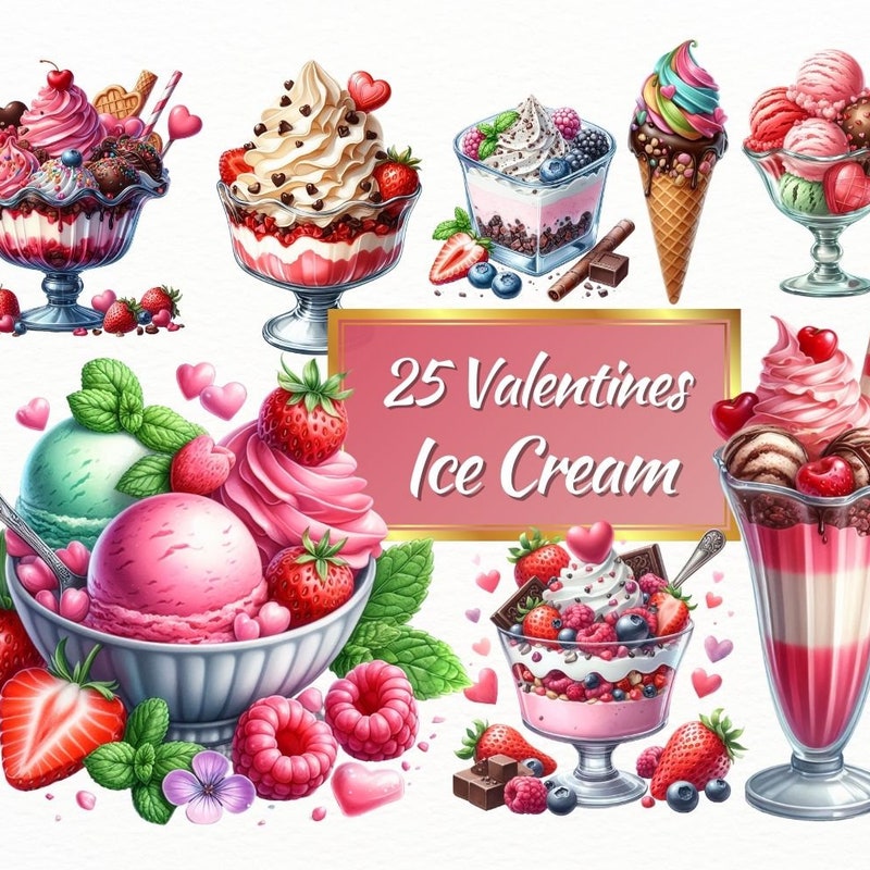 Ice Cream Clipart - Etsy