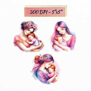 Watercolor Mother’s Day Clipart, Floral Mother’s Day PNG, Neutral ...