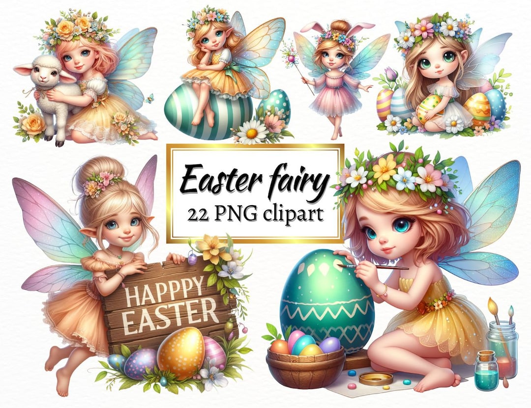Watercolor Easter Fairy Clipart, PNG Images (digital Download) - Etsy