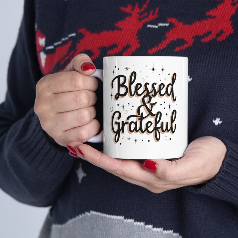 Blessed Mugs, Christian Gift, Blessed & Grateful Mug, Jesus Mug, Simply ...