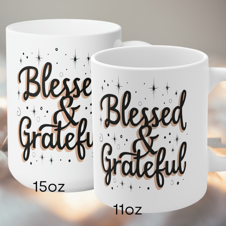 Blessed Mugs, Christian Gift, Blessed & Grateful Mug, Jesus Mug, Simply ...