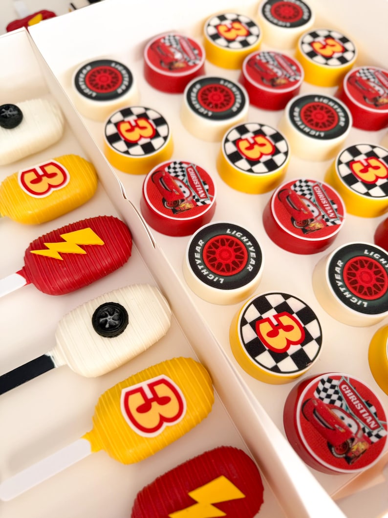 Disney Pixar Cars - Lightning Mcqueen Edible Icing Images for Cake Pops ...