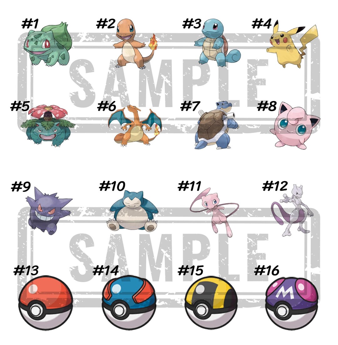 Pokemon Edible Icing Images for Cake Pops / Cakesicles / Cupcakes ...