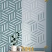 Cubic Tiling Wall Stencils Pattern DIY Painting for Panel Design ...