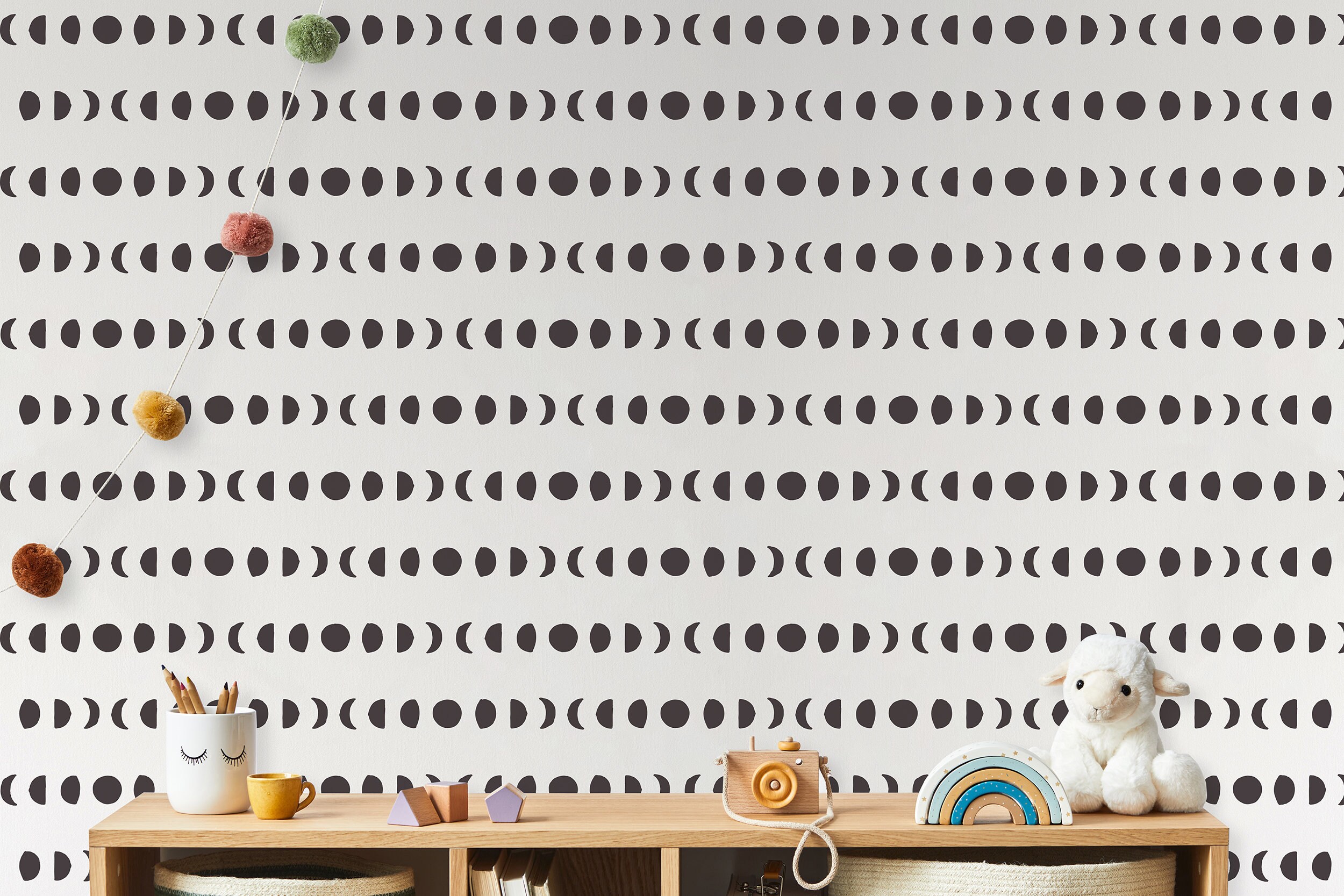 Moon Stencils Pattern Wall - DIY Stencil Painting for Kids Room - Semi ...