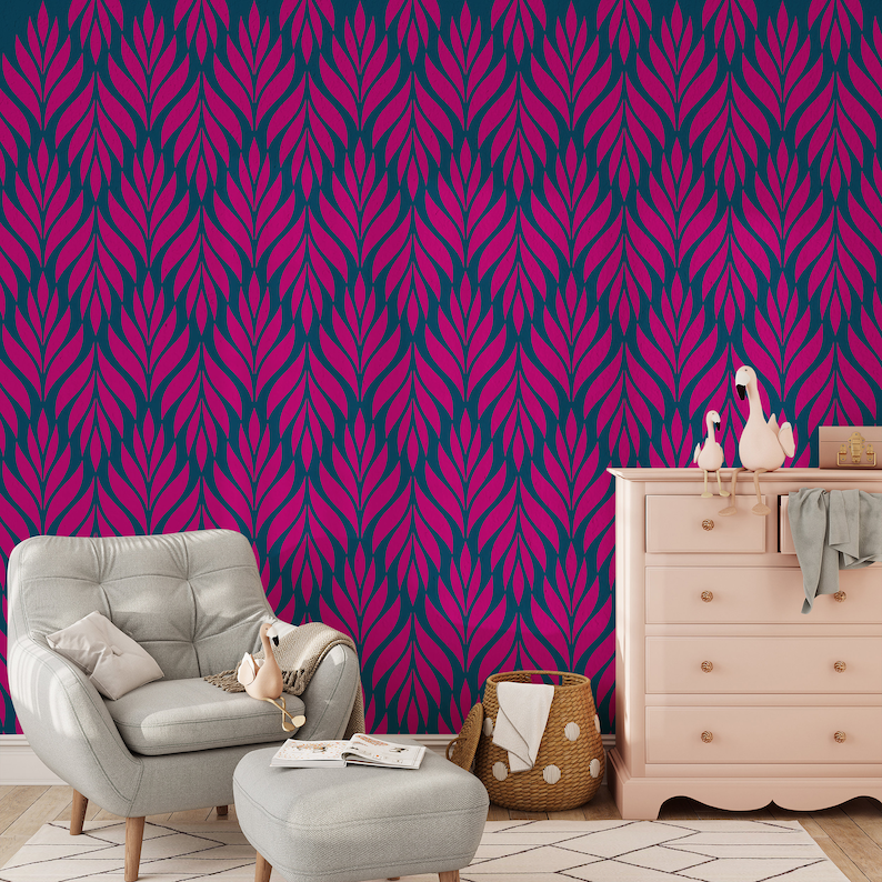 Leaves Stencil Pattern Wall DIY Wall Stencil Painting for Scandinavian ...