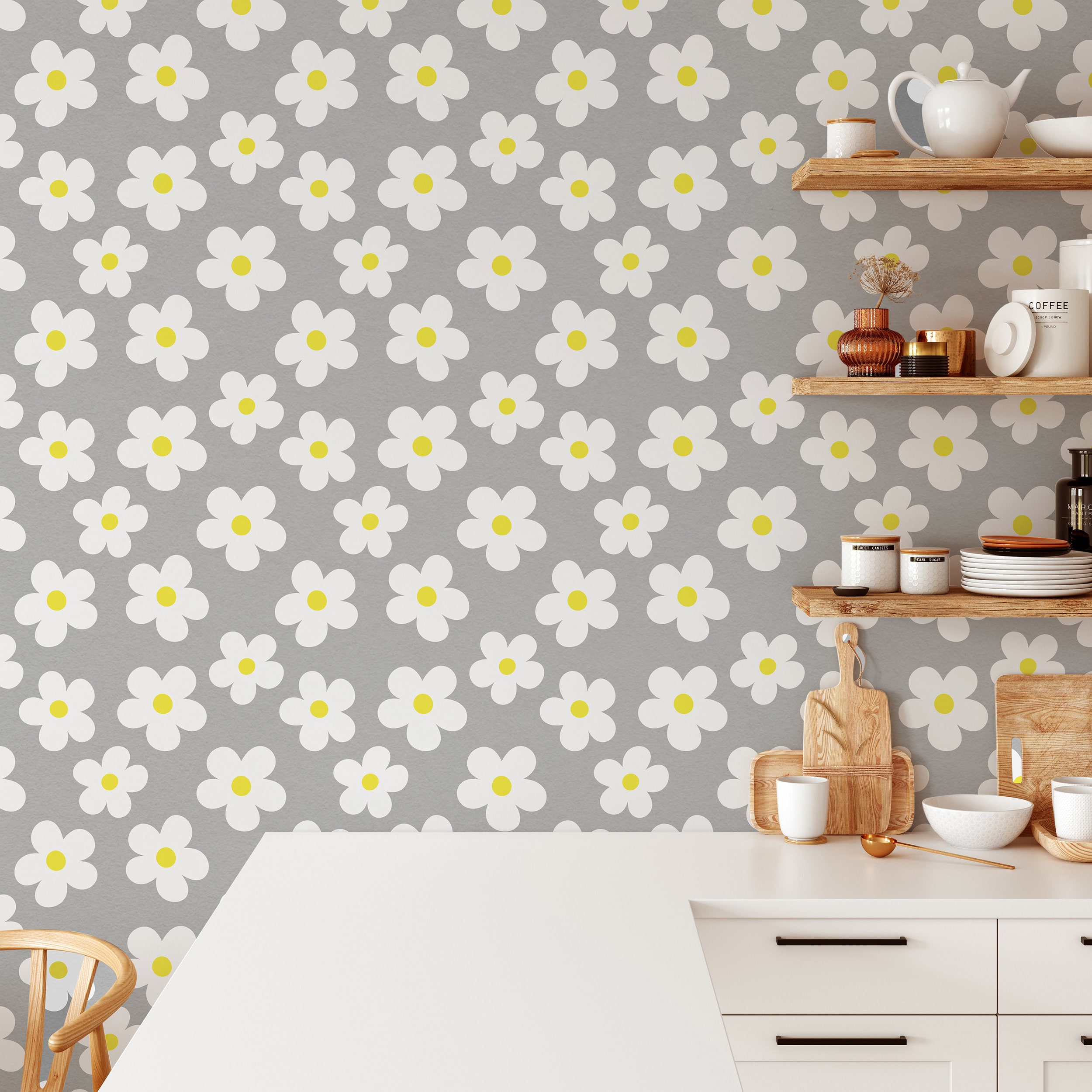Daisy Stencil Pattern Wall DIY Wall Stencil Painting for Nursery Flower ...