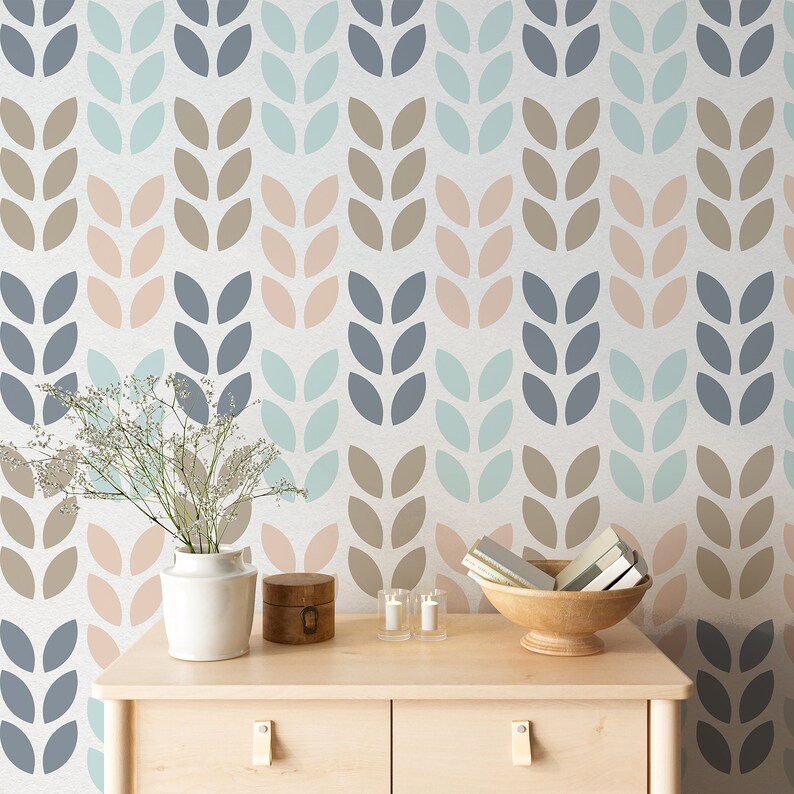 Leaf Stencil Pattern Wall DIY Wall Stencil Painting for - Etsy