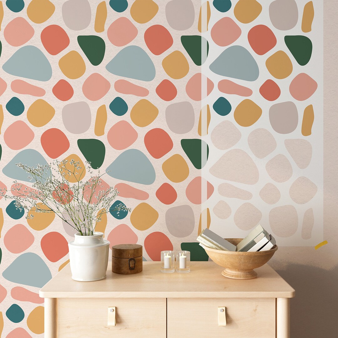 Terrazzo Stencil Pattern Wall - DIY Wall Stencil Painting for Kids ...