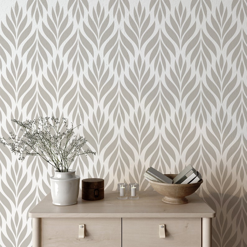 Leaves Stencil Pattern Wall DIY Wall Stencil Painting for Scandinavian ...