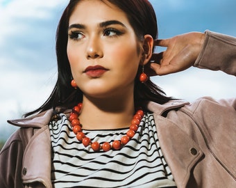 Handmade Tagua Long Necklace - Natural- Adjustable Organic Jewelry ...