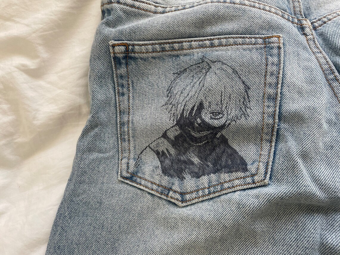 Customised Tokyo Ghoul Jeans in Woman’s Size 28 - Etsy