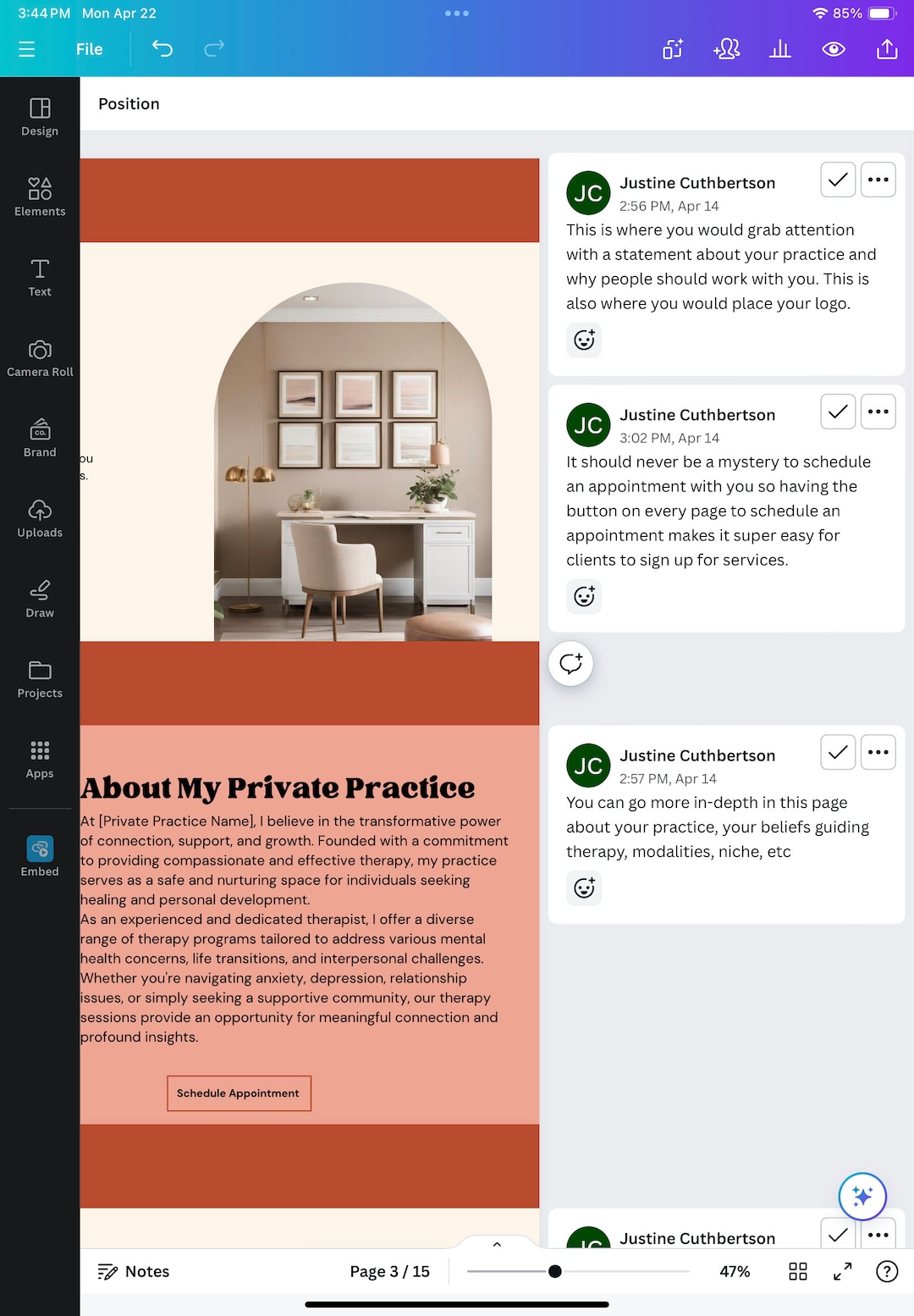 Private Practice Therapy Website Template Canva Design - Etsy