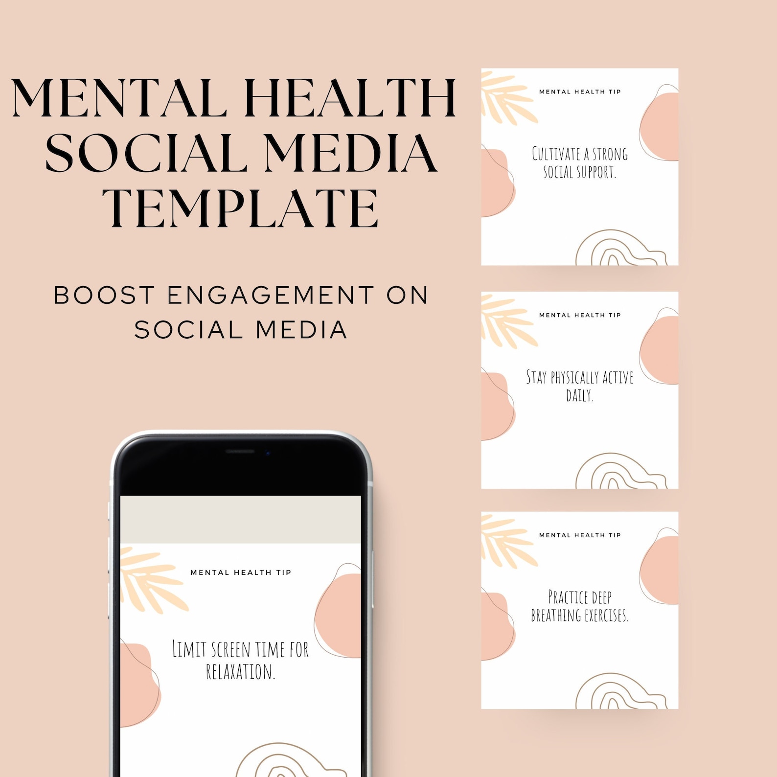 30 Mental Health Social Media Templates Canva Done for You Elevate Your ...