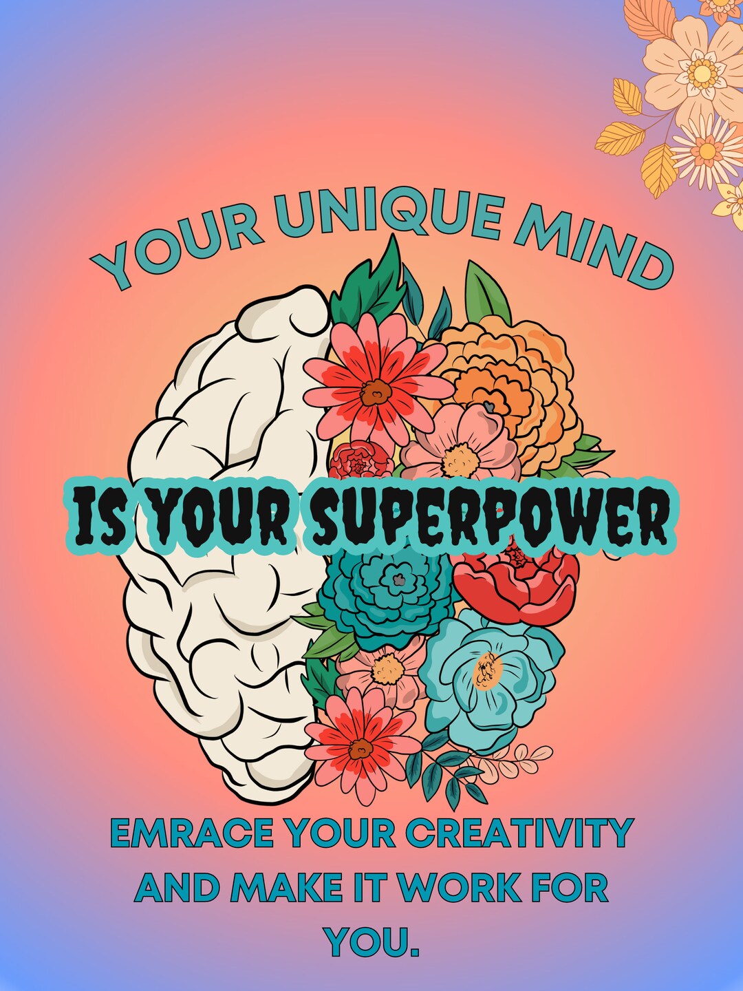 ADHD Motivational Posters Artwork Digital Prints Home Office Decor ...