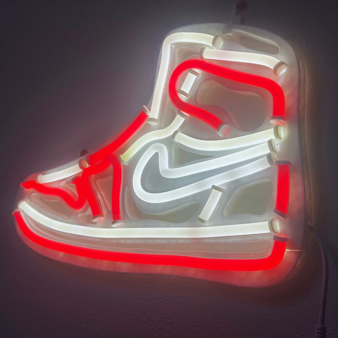 Nike Air Jordan 1 Neon Sign , Neon Art, Neon Shoes, Neon Shoe, Shoe,air ...