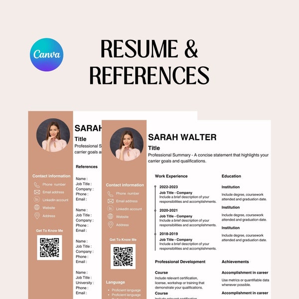 Basic Digital Invoice Canva Template With Logo, QR Code, Editable ...