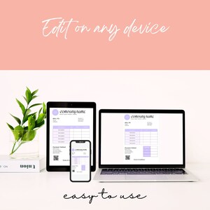Basic Digital Invoice Canva Template With Logo, QR Code, Editable ...