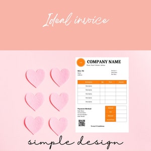 Basic Digital Invoice Canva Template With Logo, QR Code, Editable ...
