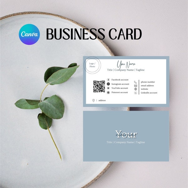 Basic Digital Invoice Canva Template With Logo, QR Code, Editable ...