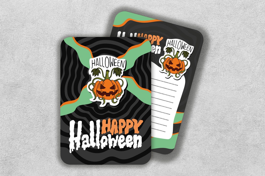 Digital Halloween Card Printable, Funny Halloween Greeting Card, SVG ...
