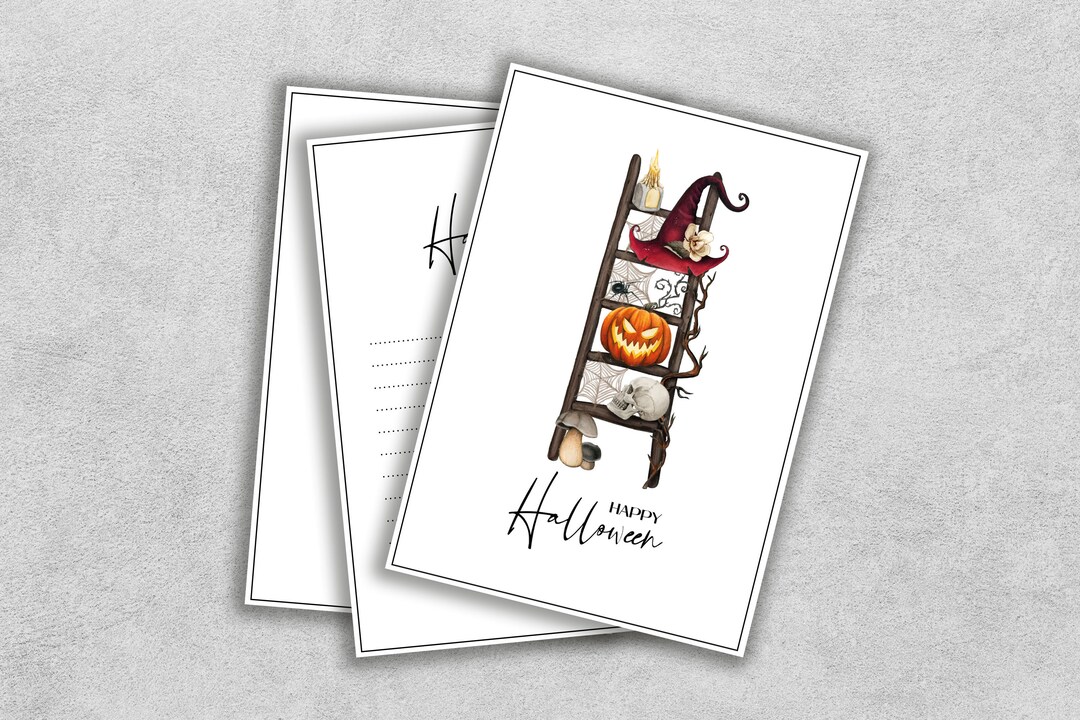 Printable Spooky Halloween Gift Card, Text Card Design With and Without ...