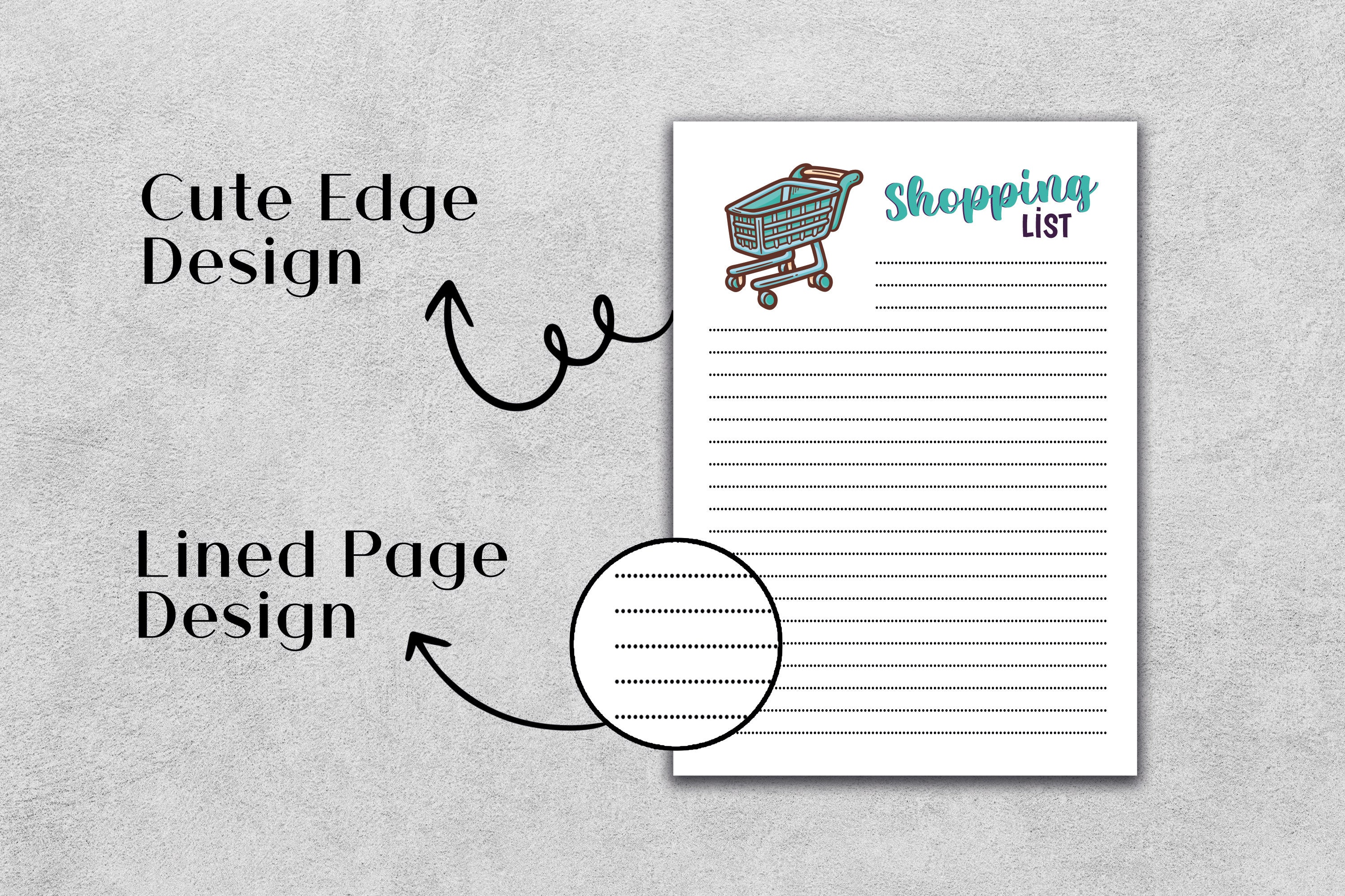 Printable Shopping List Paper, Digital Grocery List Home Planning, SVG ...