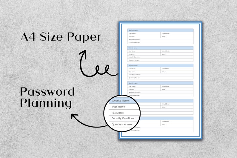 Password Organizer Spreadsheet Template With Printable Password List ...