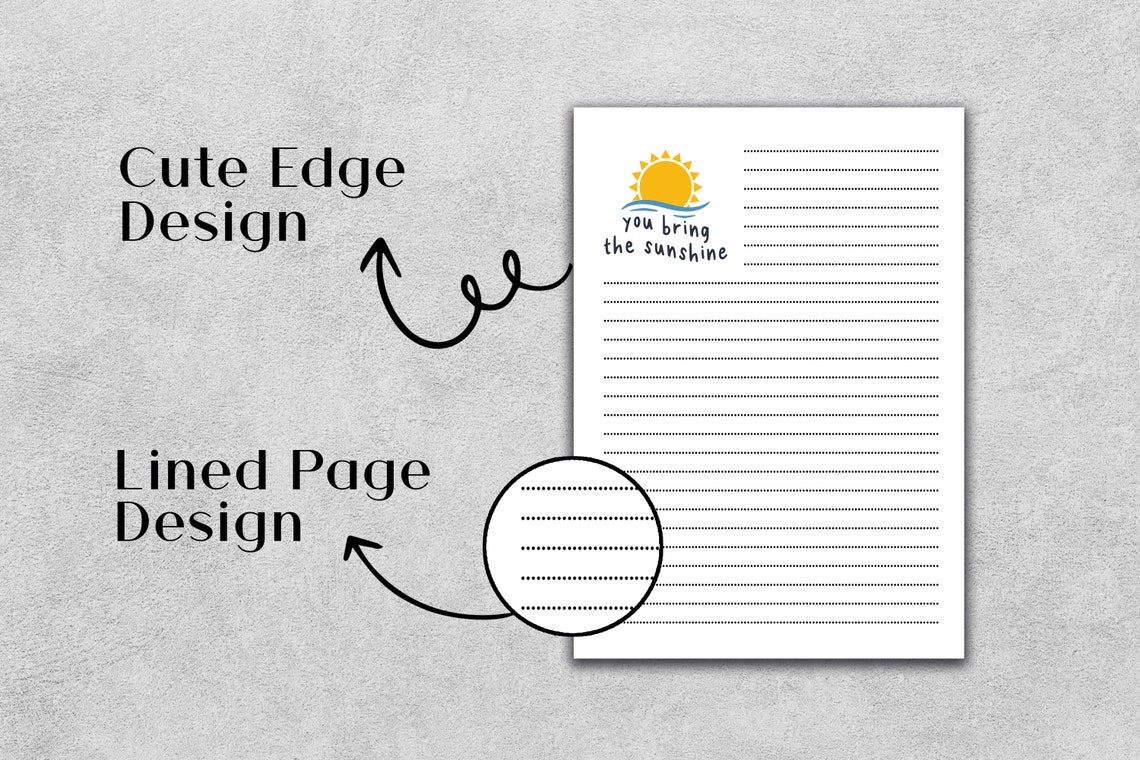 Printable Sun Sticker Lined Note Paper, Digital to Do List and Task ...