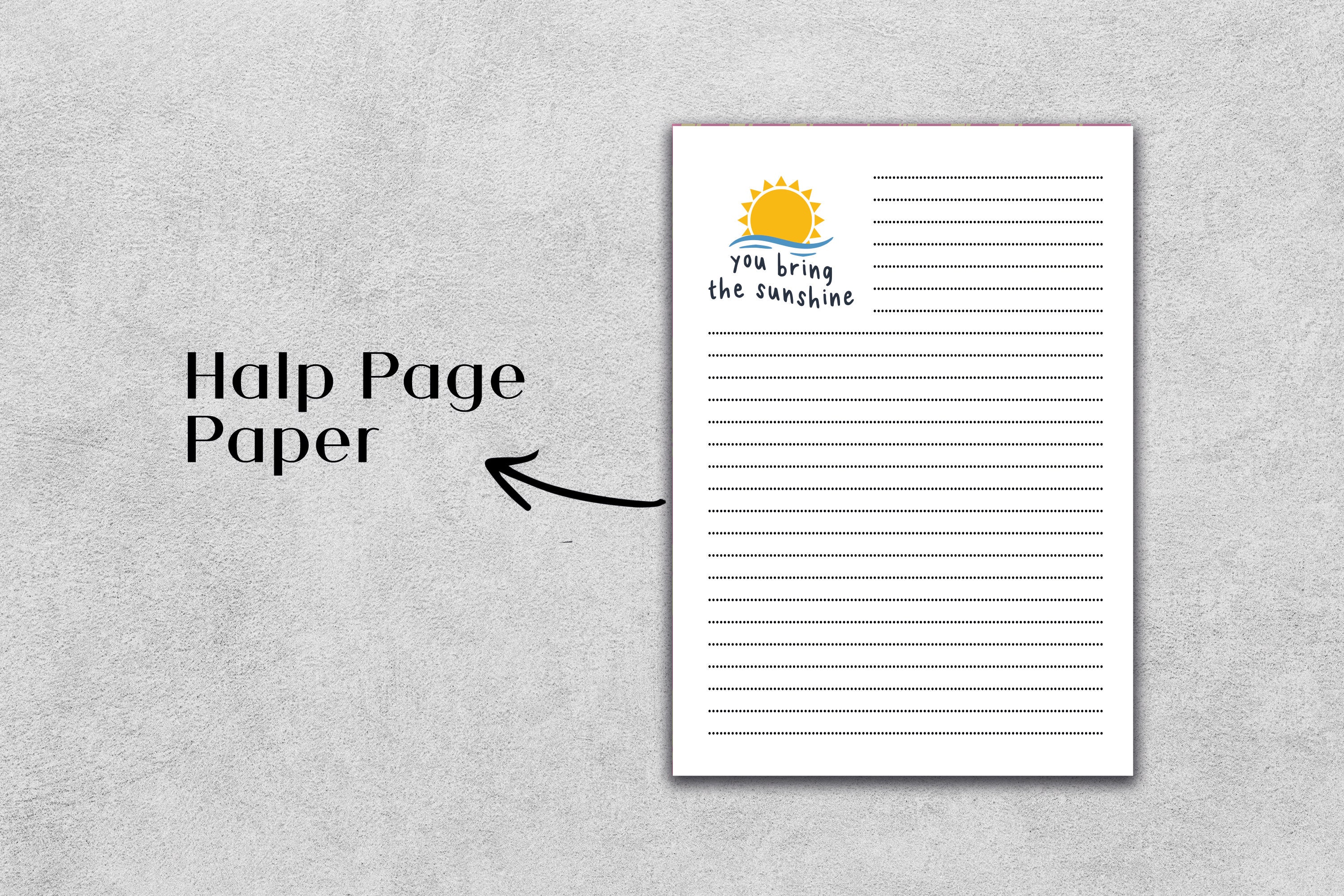 Printable Sun Sticker Lined Note Paper, Digital to Do List and Task ...