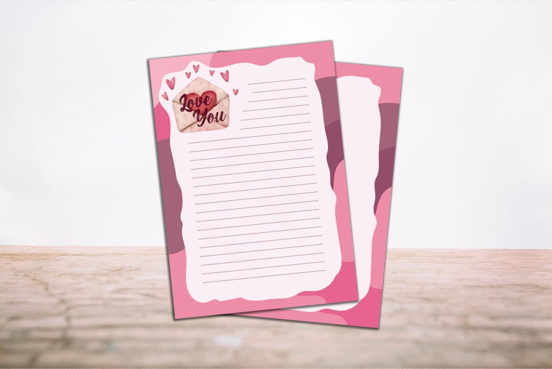 Printable and Instant Downloadable Valentine's Day Note Paper, Love ...