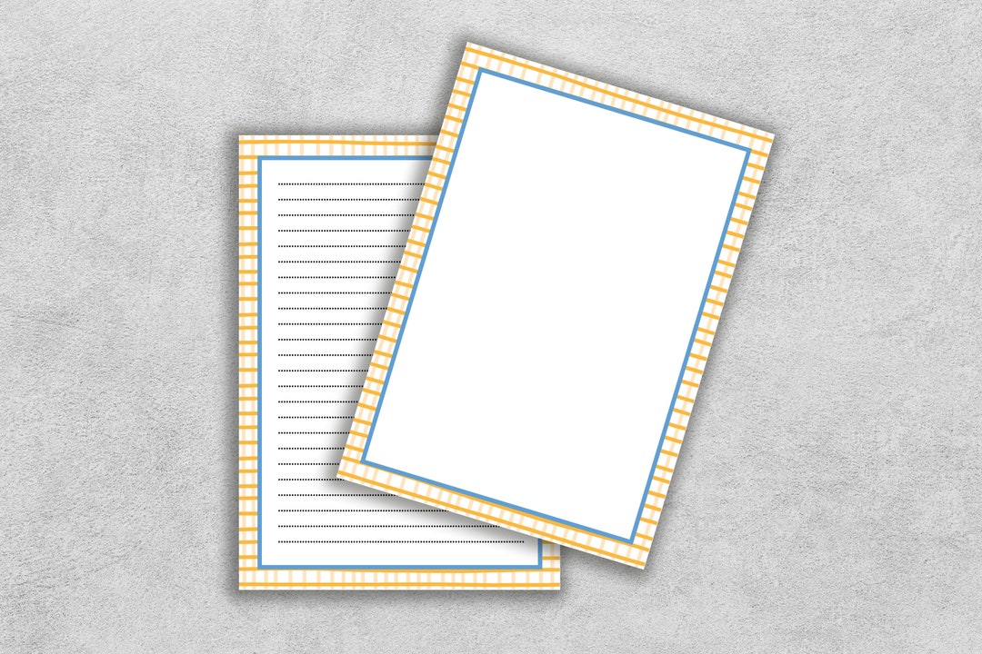 Printable Checked Pattern Notes Paper, Digital Paper Template, Gift for ...