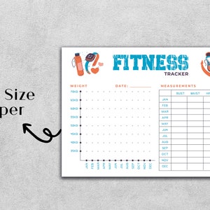 Printable Fitness Tracker, Body Measurements Sheet, Workout Planner ...