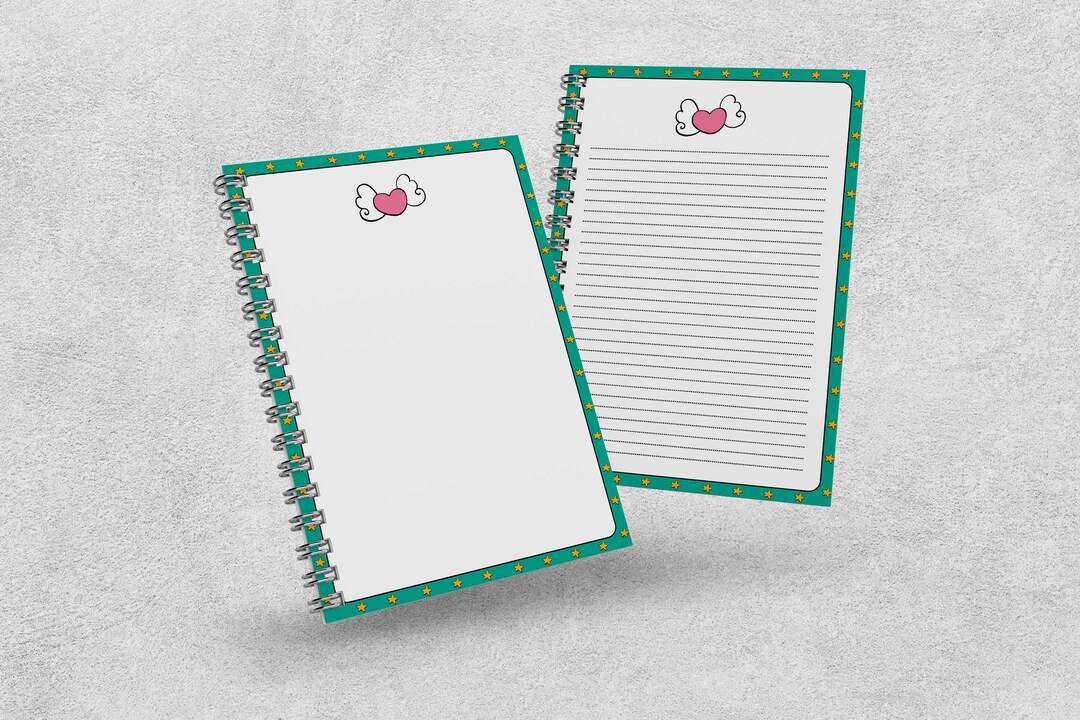 Printable Cute Girl Notebook Paper, Student Note, Heart Sticker to Do ...