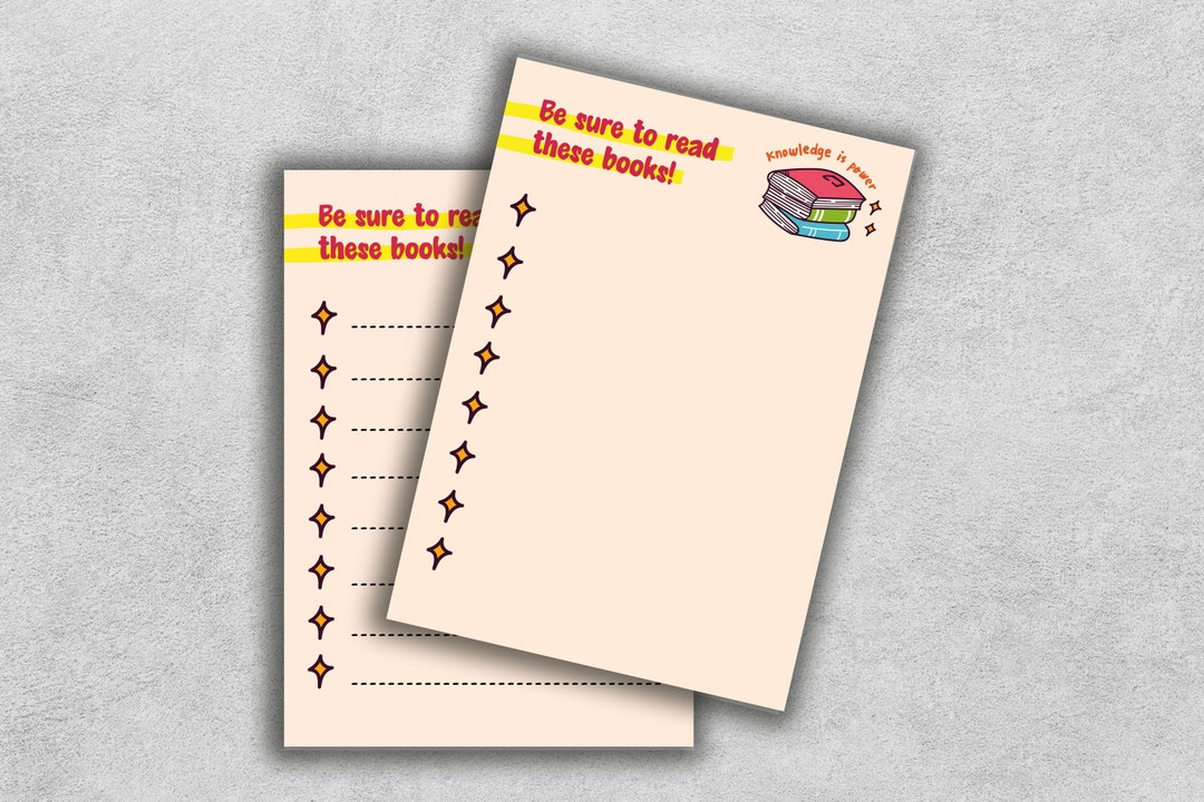 Be Sure to Read These Books Note Sheet, Printable Book Recommendation ...