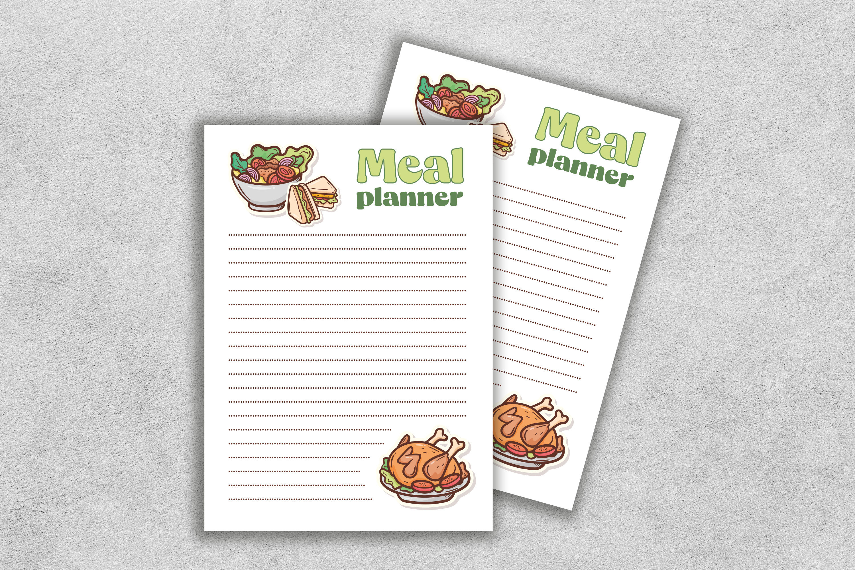 Printable Undated Meal Planner Digital Recipe Pad and List - Etsy