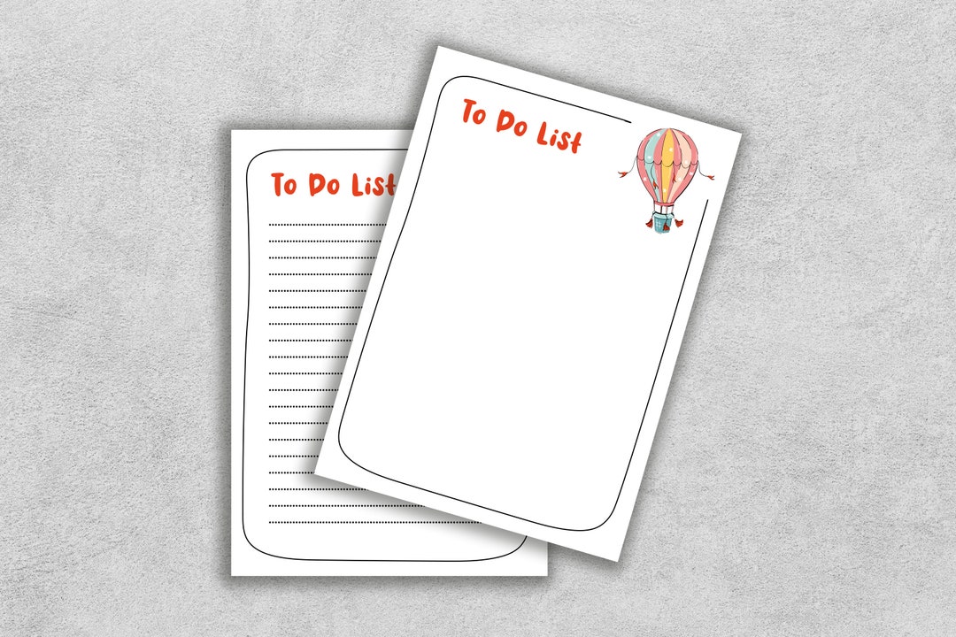 Printable Ballons Sticker to Do List Paper, Digital Note or Task List ...