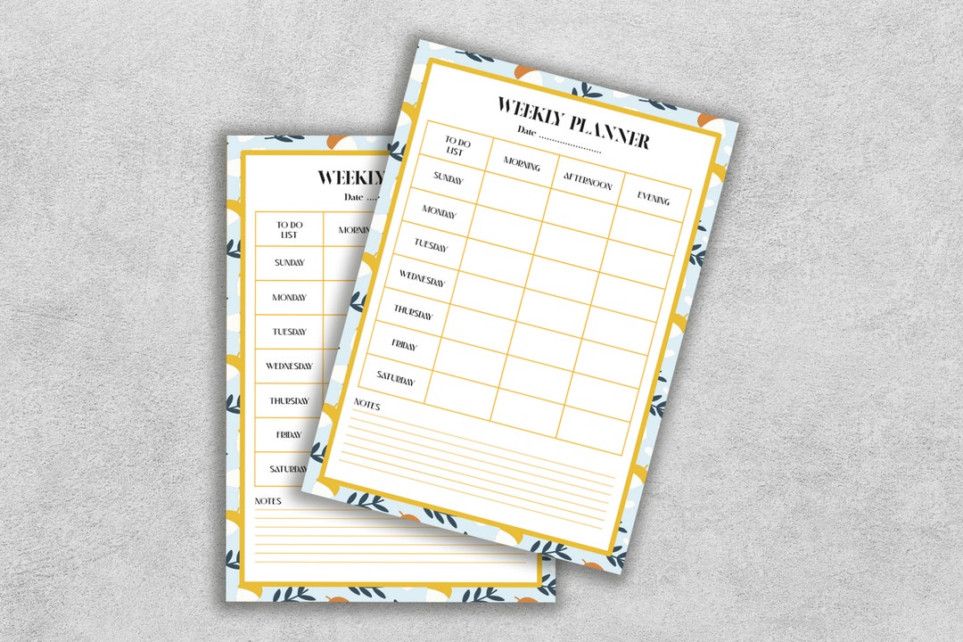 Weekly Schedule Template, Printable Weekly Life Planner, School and ...