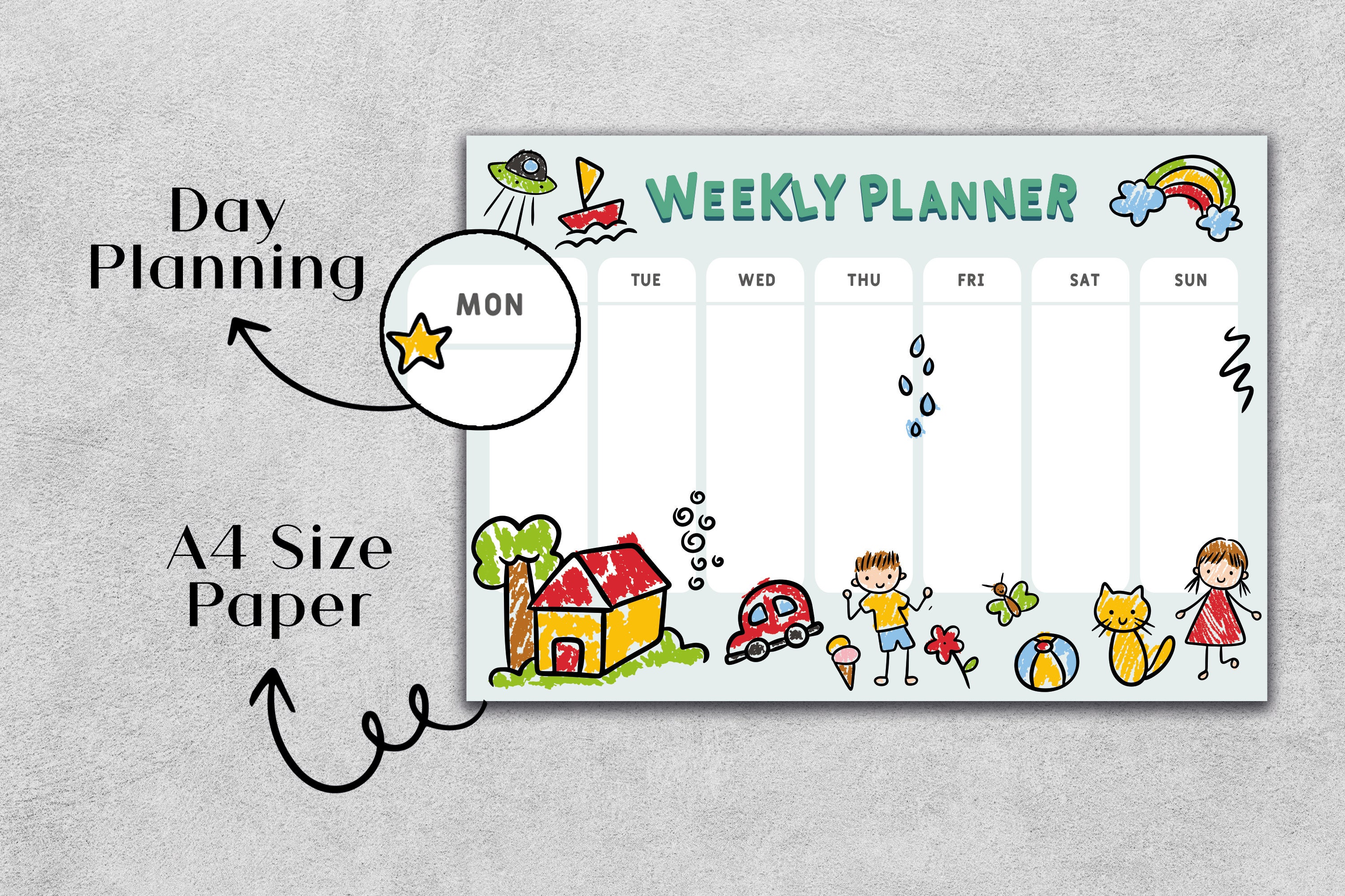 Printable Weekly Kids Planner Digital Student Planner for - Etsy