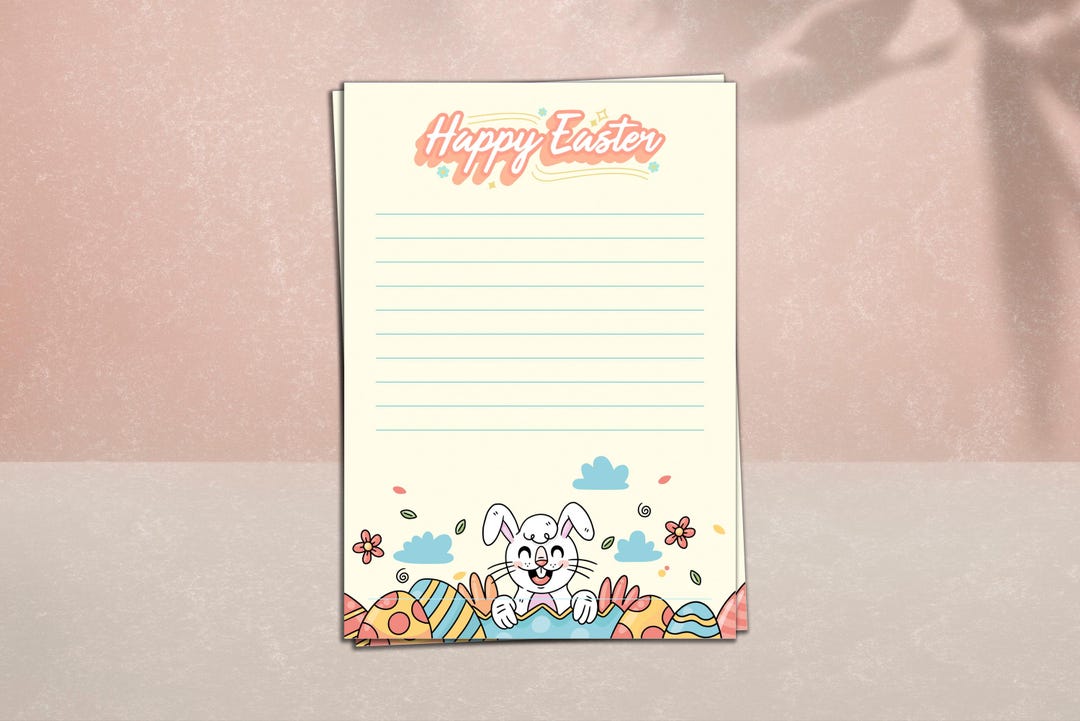 Editable Easter Note Paper Template: Printable Stationery (canva) - Etsy