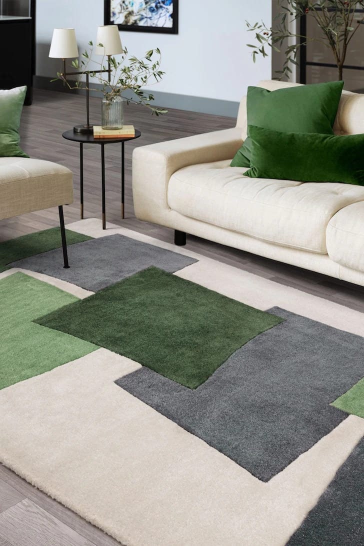 Mittie Hand Tufted Green Rugs Woven Rugs for Hand Made Capet Rugs for ...