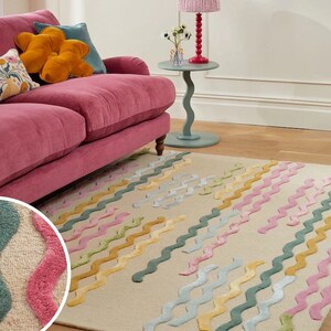 Hand Tufted Wiggles Rugs Wool Rugs Hand Tufted Hand Made Hand Tuft ...