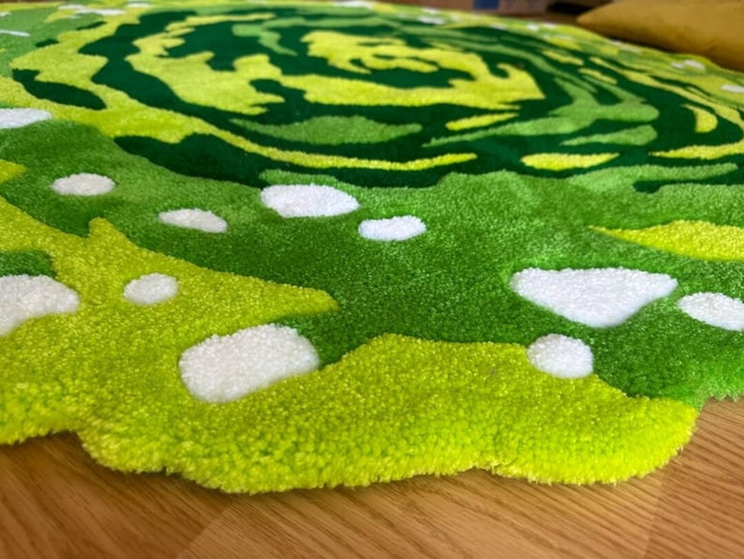Rick and Morty Rug Portal Hand Tufted Rug Unique Gift Rugs for Handmade ...