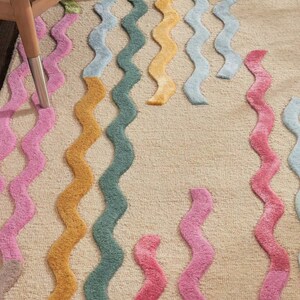 Hand Tufted Wiggles Rugs Wool Rugs Hand Tufted Hand Made Hand Tuft ...